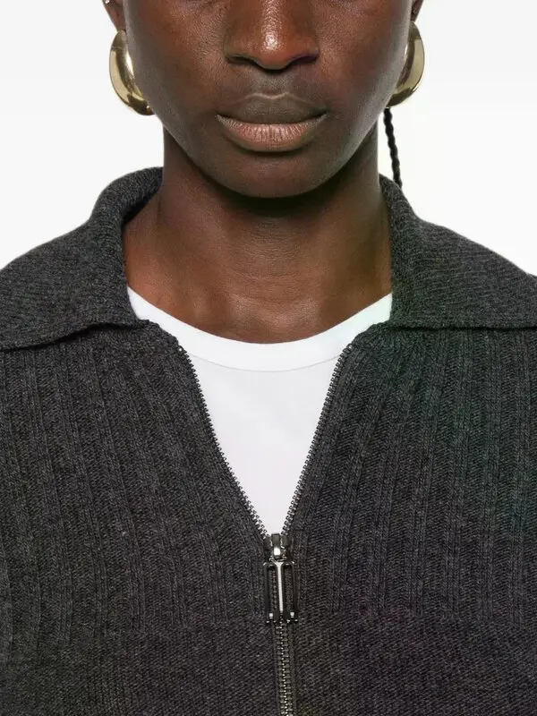 Victoria Beckham Ribbed-knit Zip-up Cardigan