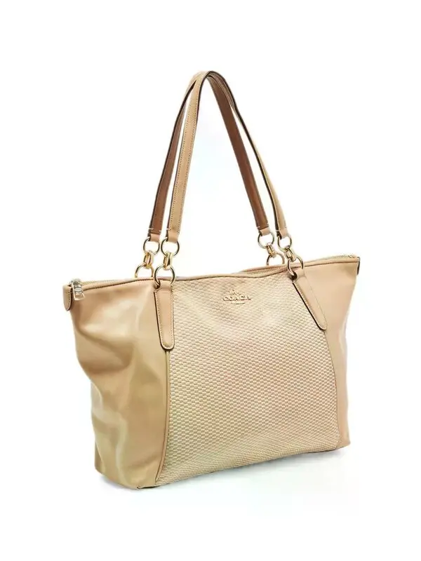 COACH Ava Canvas Calf Leather Tote Bag