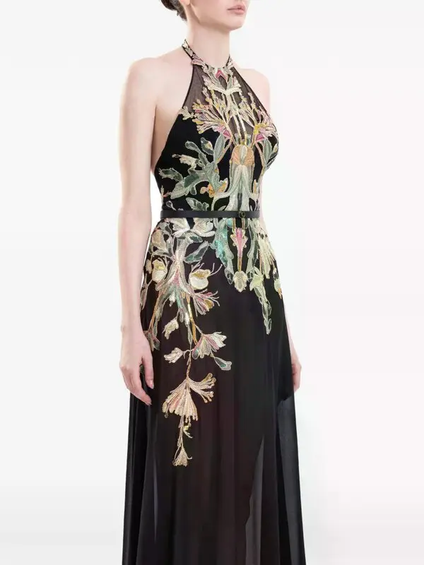 SAIID KOBEISY Sleeveless Maxi Dress With Floral Embroidery
