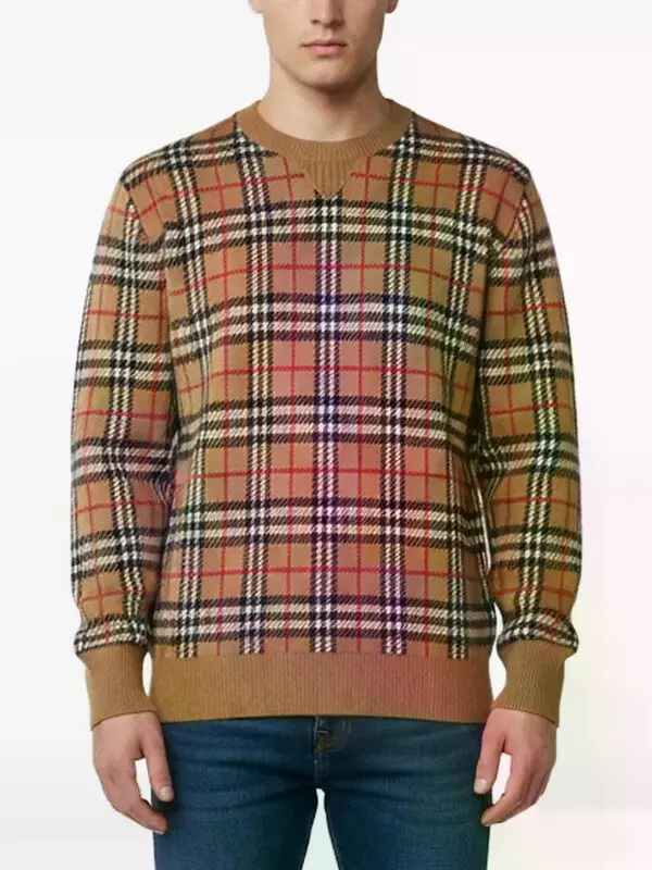 Burberry Checked Cashmere Sweater