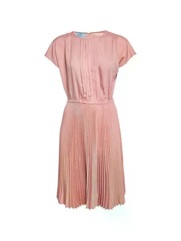 Prada Pleated Midi Dress - Pink