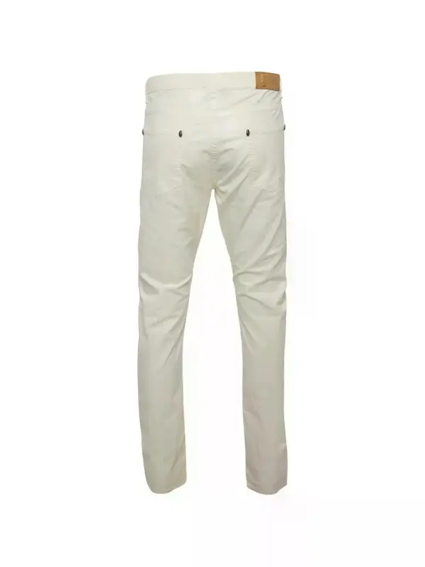 Roberto Cavalli Cream White Slim Fit Trousers - Neutrals
