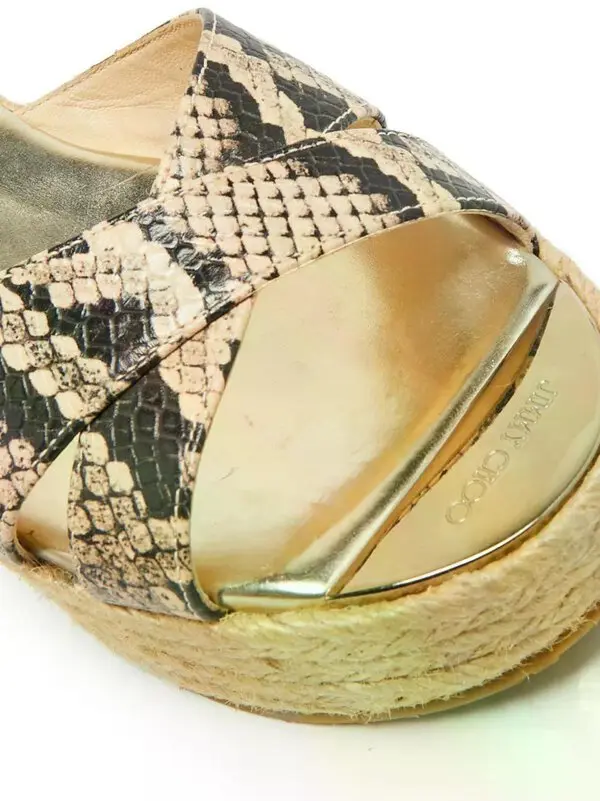 JIMMY CHOO Dovina Python-embossed Espadrille Sandals