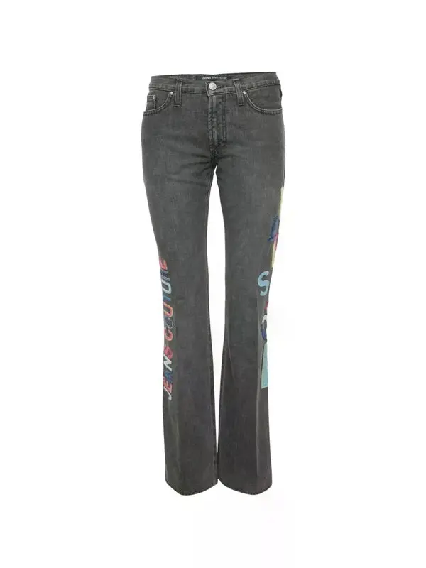 Versace Logo Embroidered Jeans