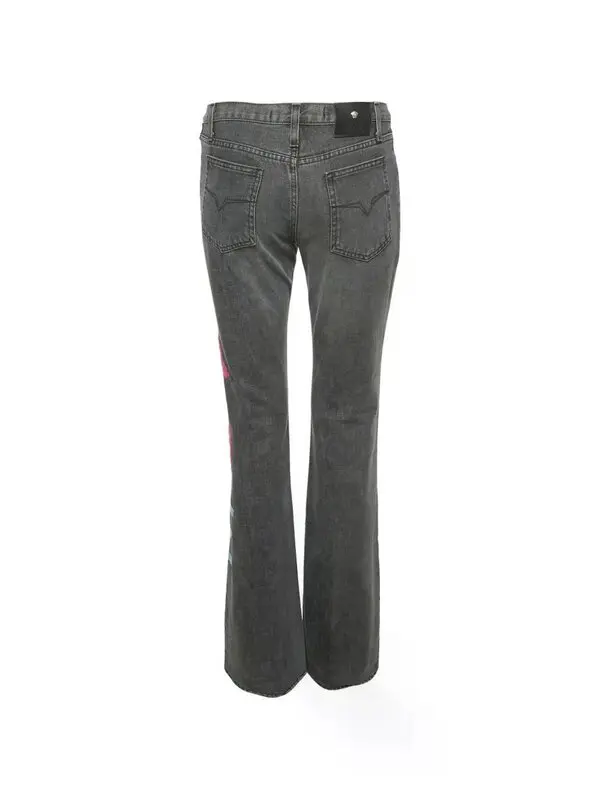 Versace Logo Embroidered Jeans