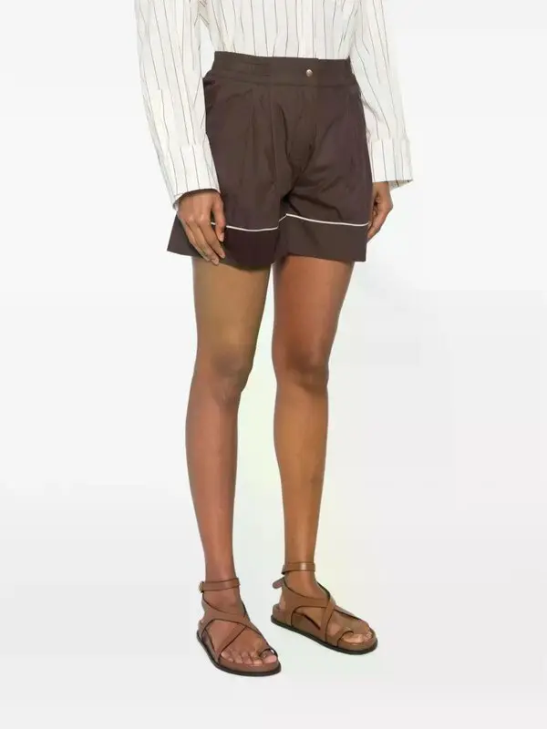 Moncler Logo Patch Shorts With Piped Trim