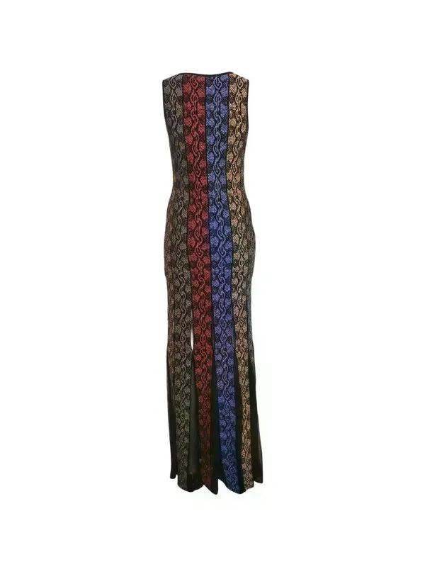 Roberto Cavalli Panelled Sleeveless Maxi Dress - Black