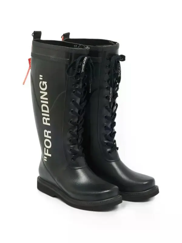Off-White Quote Motif Lace-up Boots