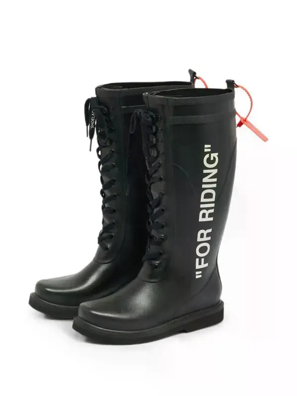 Off-White Quote Motif Lace-up Boots