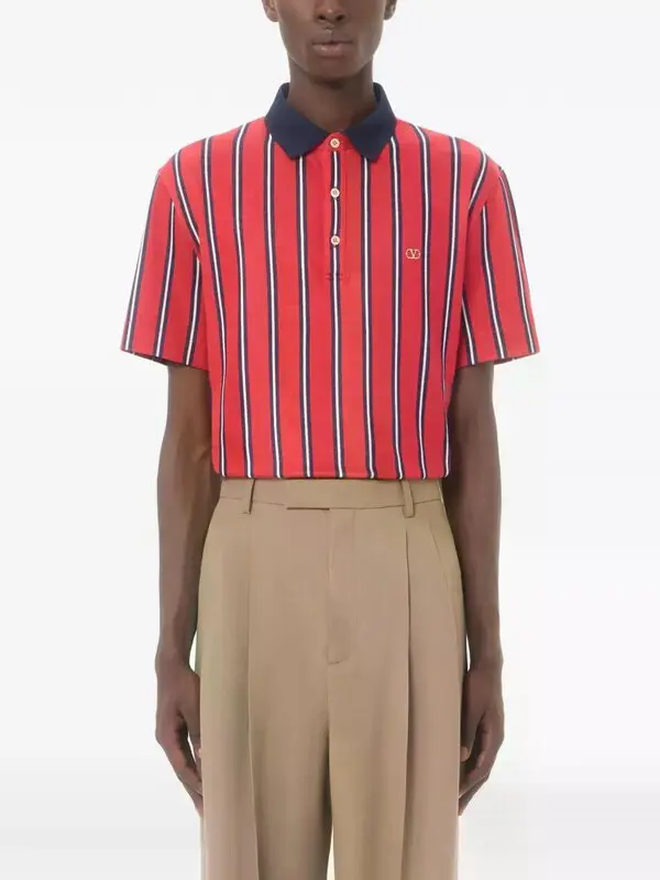 Valentino Garavani Striped Polo Top