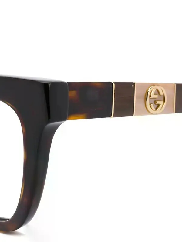 Gucci Tortoiseshell Rectangular-frame Glasses