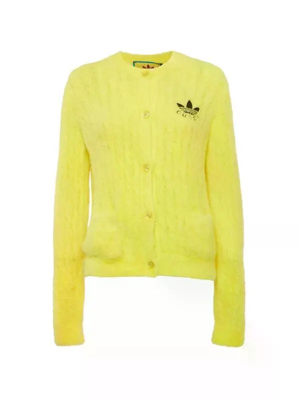 Gucci X Adidas Cable-knit Cardigan - Yellow