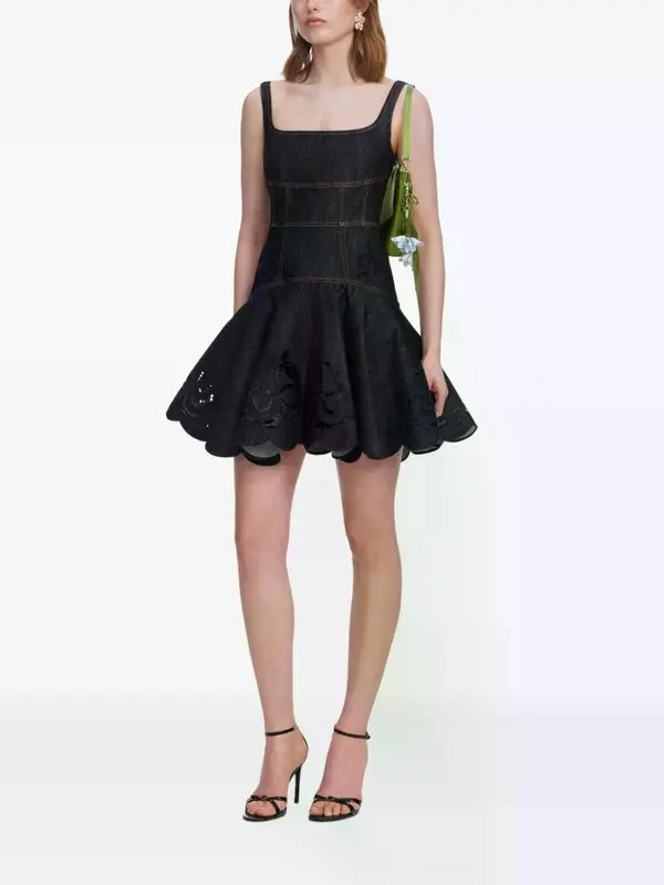 SELF-PORTRAIT Bow-embroidered Mini Dress