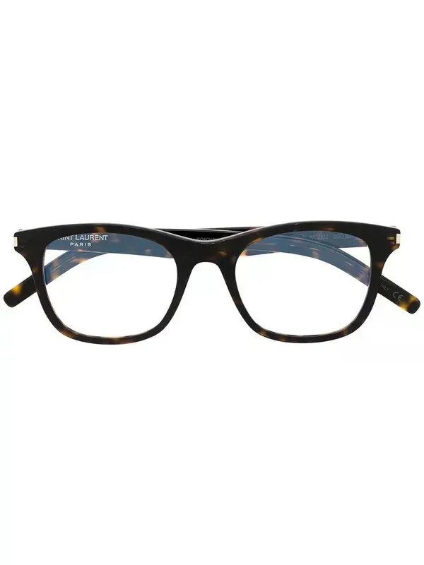 Saint Laurent Sl 286 Slim Square-frame Glasses - Brown