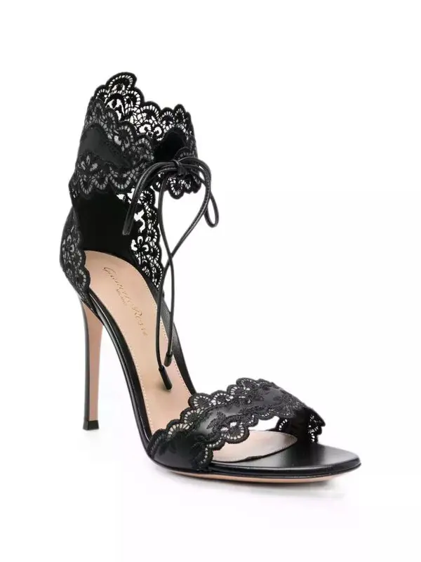 GIANVITO ROSSI Evie Lace-trim Sandals