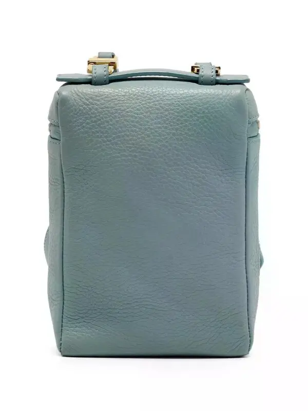 Loro Piana Leather Two-way Handbag - Blue