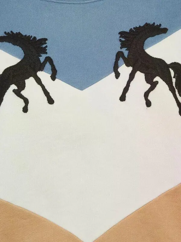 Off-White Cropped Horse Motif Sweatshirt