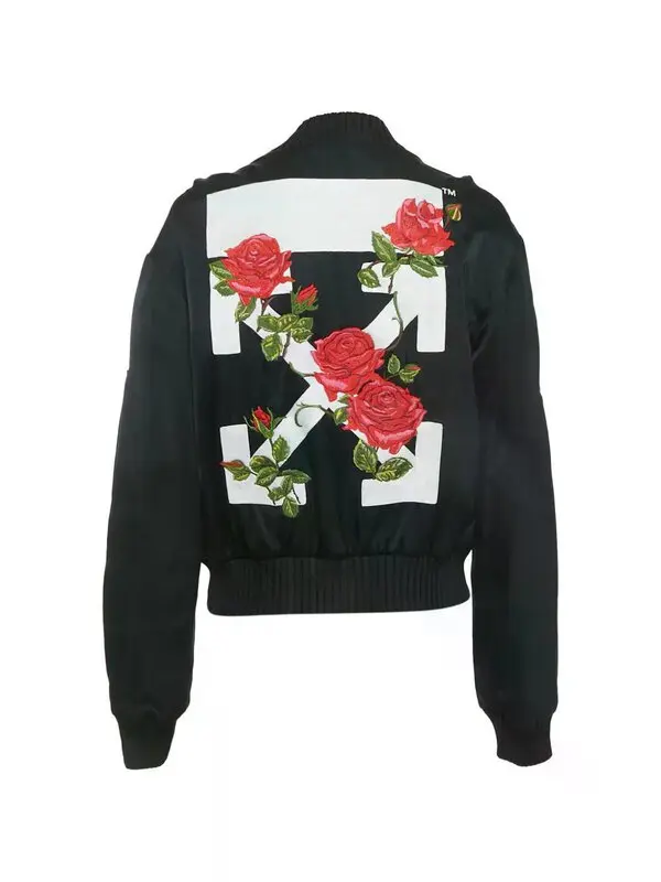 Off-White Rose Embroidered Bomber Jacket