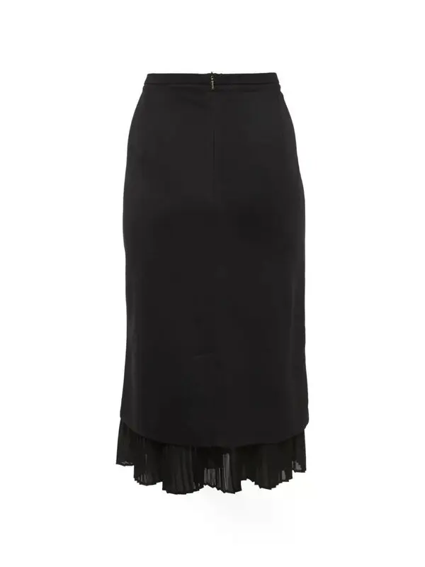 Max Mara Plissé-trim Pencil Midi Skirt - Black