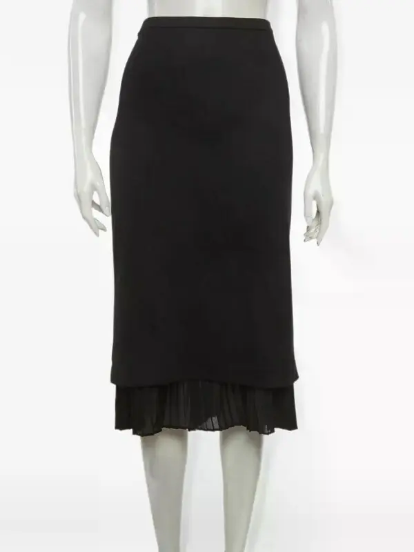 Max Mara Plissé-trim Pencil Midi Skirt