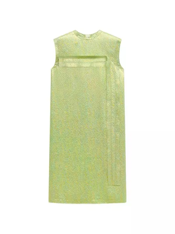 Marni Silk Cloqué Dress With Bloomline Print - Green