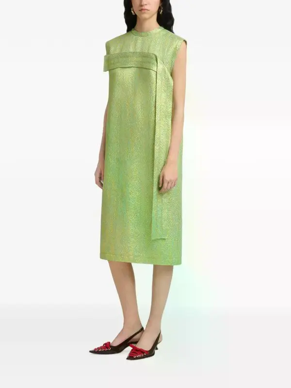Marni Silk Cloqué Dress With Bloomline Print