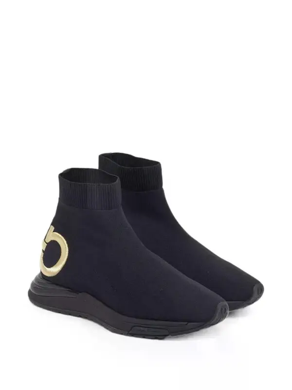 FERRAGAMO Gardena Gancini High-top Sneakers - Black