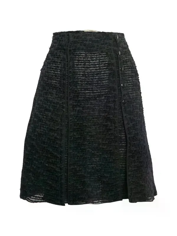 Prada Pleated Tweed Mini Skirt