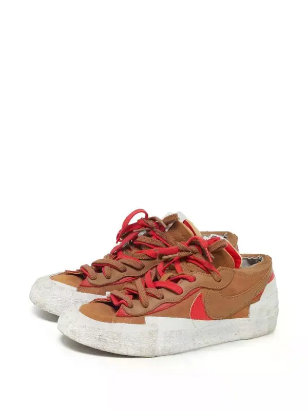 Nike X Sacai Blazer Leather And Suede Lace Up Sneakers