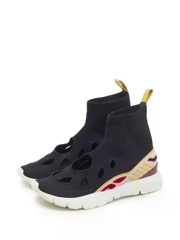 Valentino Garavani Rockstud Detail Cut-out Sock Sneakers