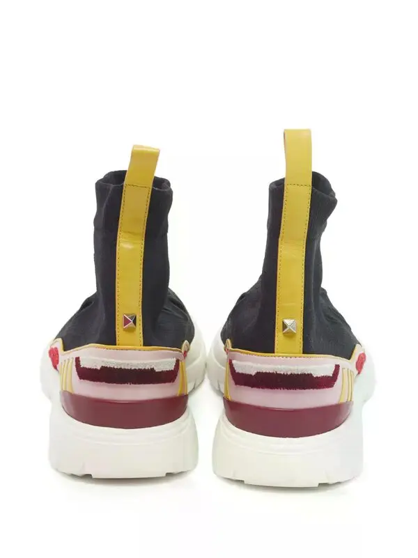 Valentino Garavani Rockstud Detail Cut-out Sock Sneakers