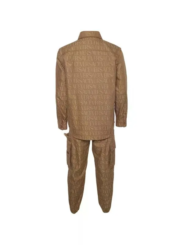 Versace Logo Jacquard Cargo Pants And Shirt Set