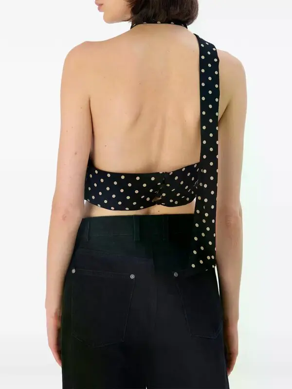 OCCLEUS Polka Dot Halter Neck Top