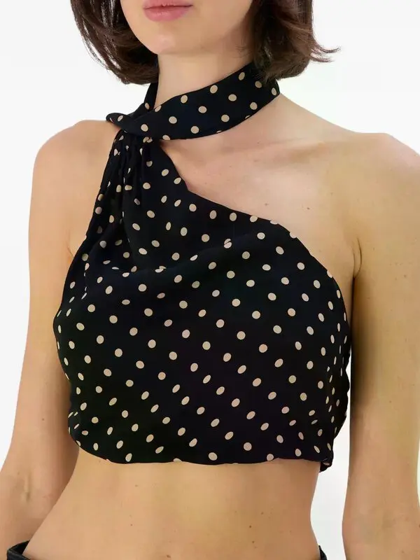 OCCLEUS Polka Dot Halter Neck Top