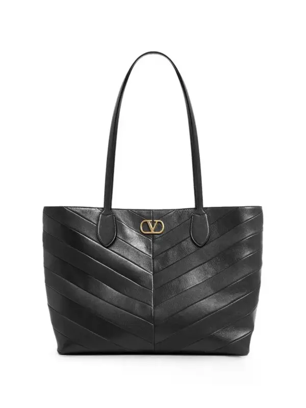 Valentino Garavani Jean Medium Shopping Bag In Nappa Leather - Black