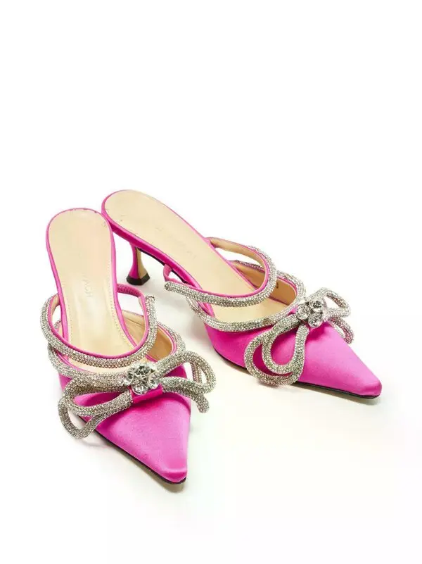 Mach & Mach Double Bow Heeled Mules