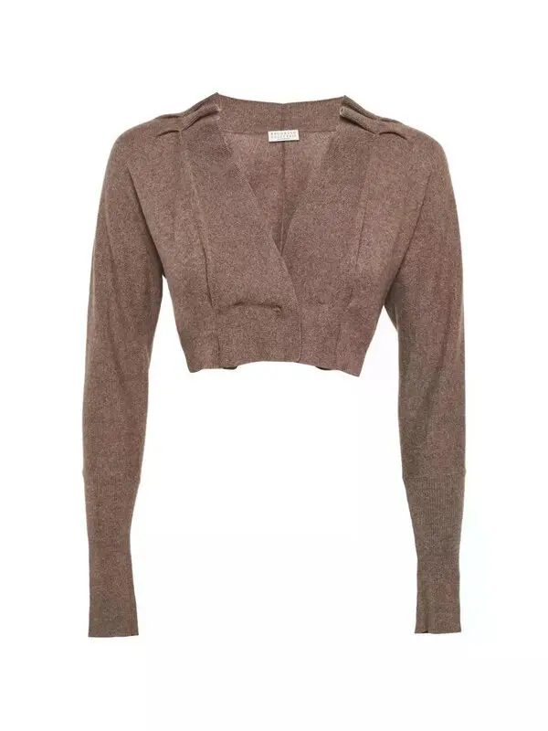 Brunello Cucinelli Cropped Knit Cardigan - Brown