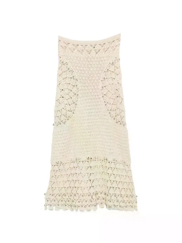 Rabanne Crochet Bead Embellished Maxi Skirt