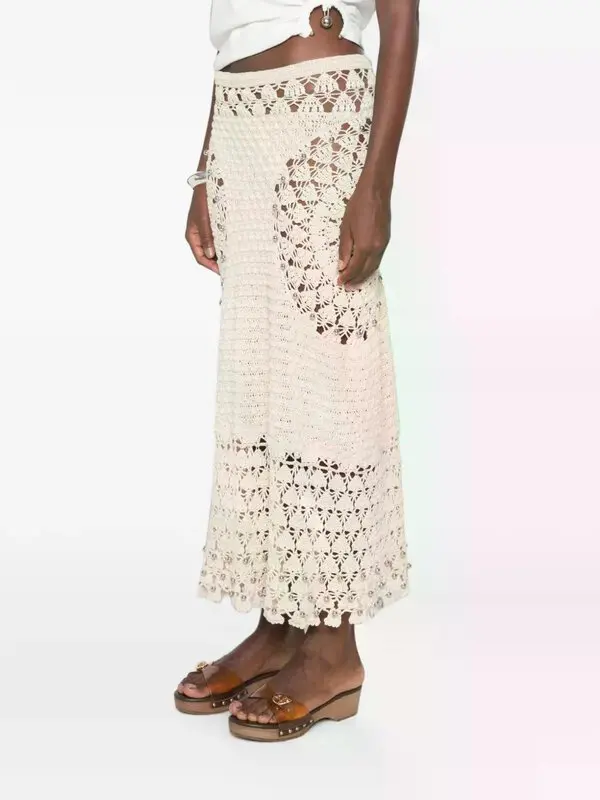 Rabanne Crochet Bead Embellished Maxi Skirt