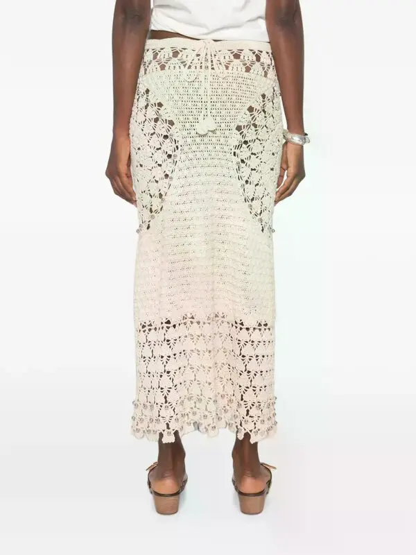 Rabanne Crochet Bead Embellished Maxi Skirt