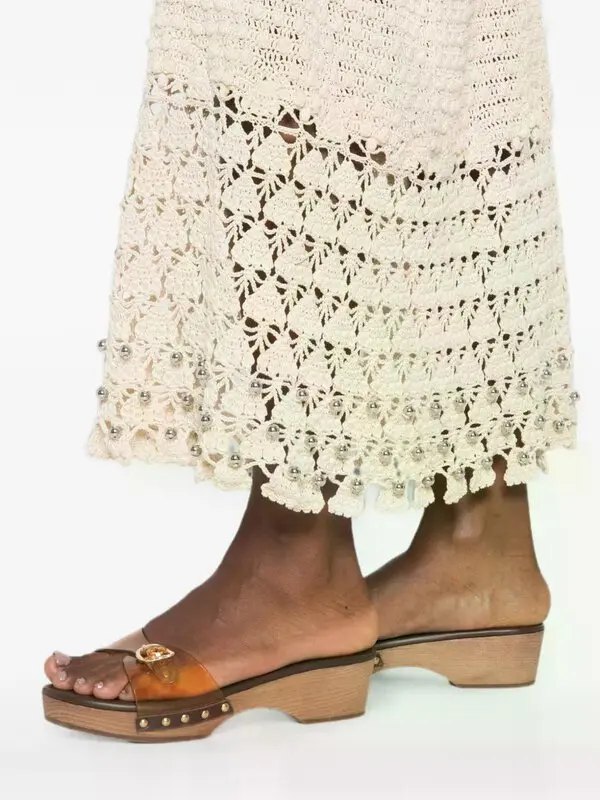 Rabanne Crochet Bead Embellished Maxi Skirt