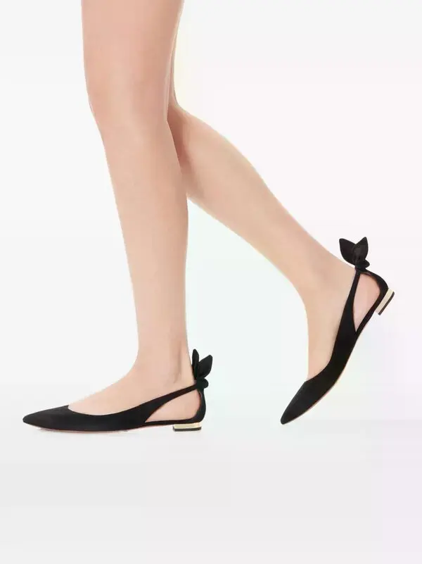 AQUAZZURA Bow Tie Cut-out Ballet Flats