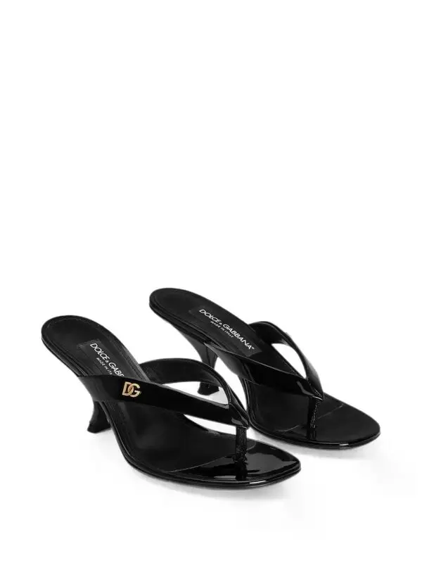 Dolce & Gabbana Patent Leather Thong Sandals