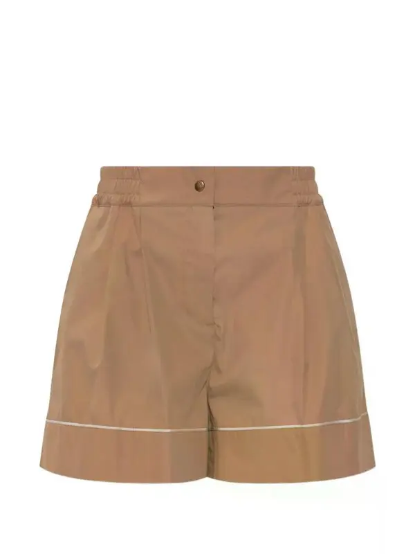 Moncler Logo Patch Piped Shorts - Brown