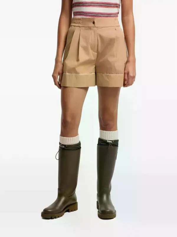 Moncler Tailored Cotton-blend Shorts - Brown