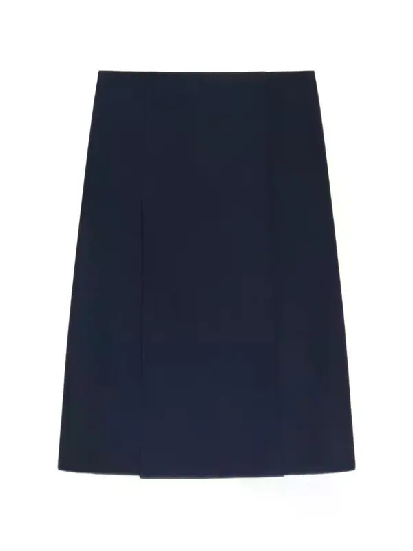 Marni Deep Techno Wool Skirt With Pleats