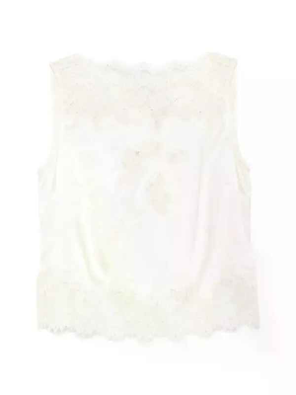 DÔEN Viviane Lace-trimmed Satin Top - Neutrals