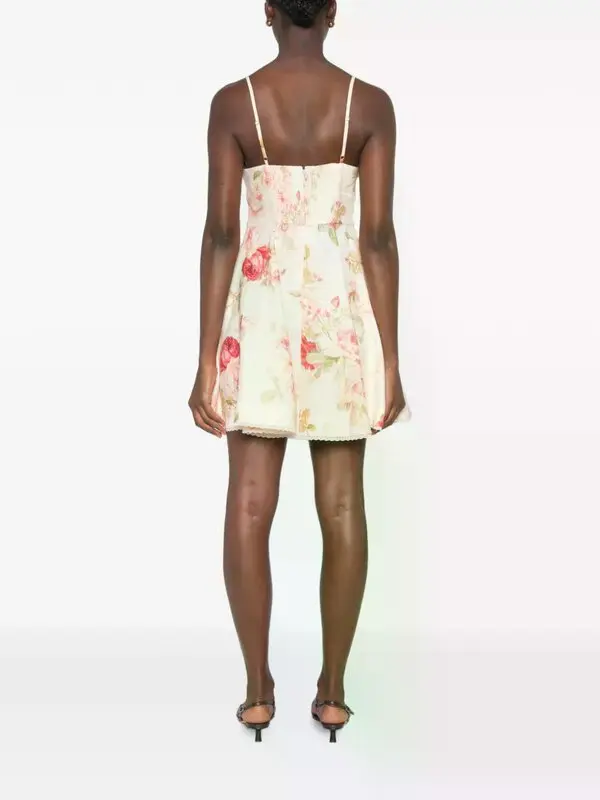 Zimmermann Floral Print V-neck Spaghetti Strap Dress
