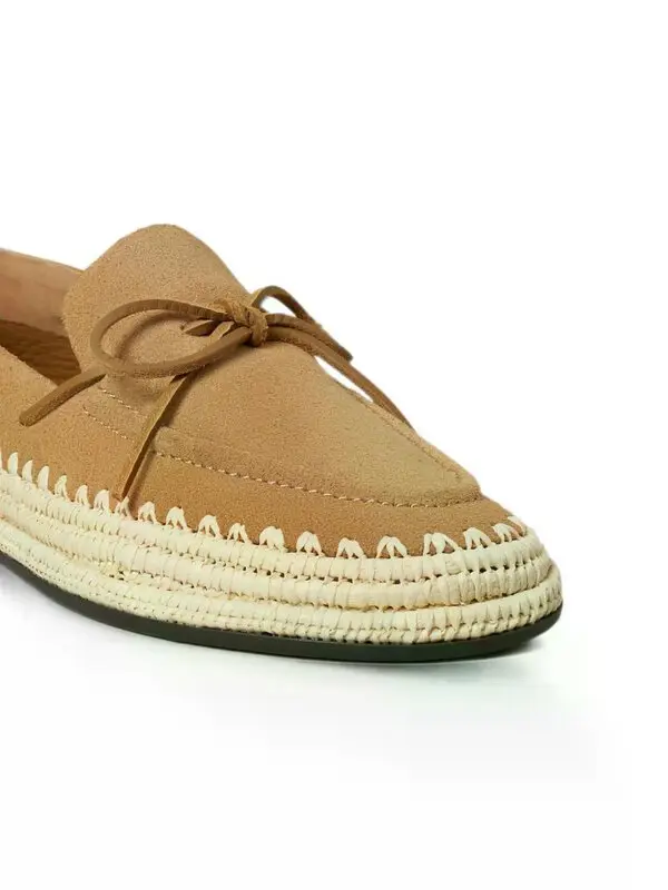 Tory Burch Raffia Trimmed Loafers