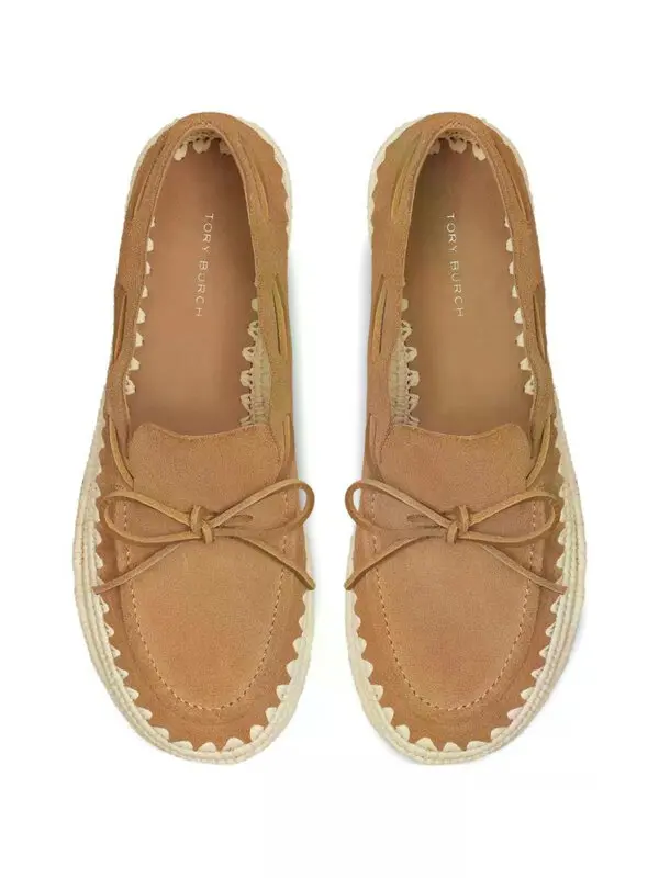 Tory Burch Raffia Trimmed Loafers